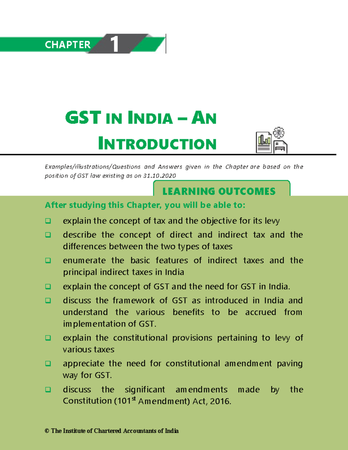Gst introduction - LEARNING OUTCOMES GST IN INDIA – AN INTRODUCTION ...