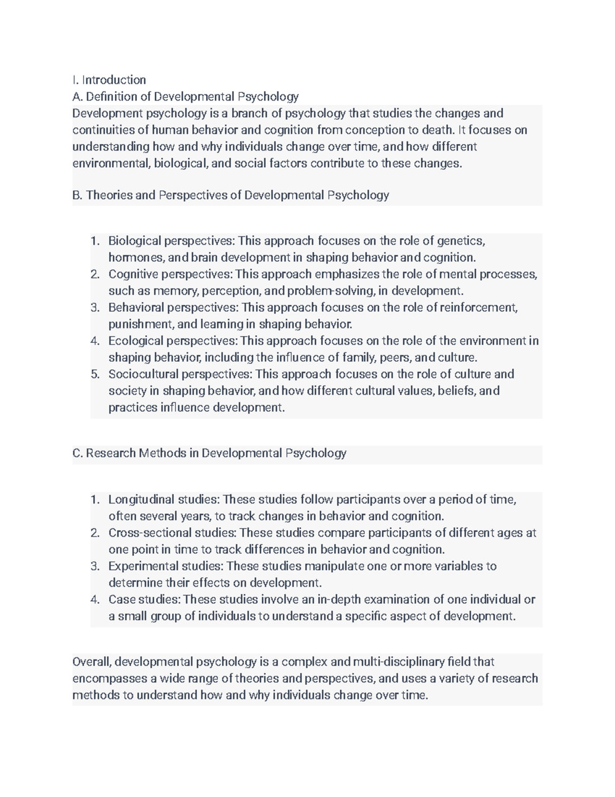 Developmental Psych Study Guide - Studocu - I. Introduction A ...