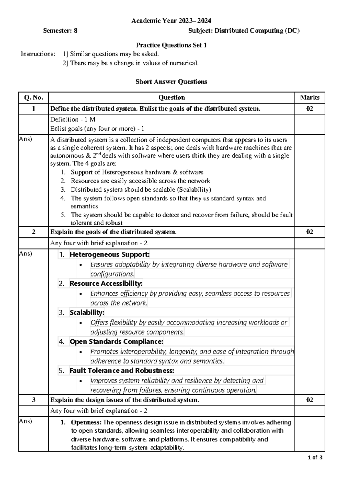 DC Practice Questions (Witrh Answers) - Semester: 8 Subject ...