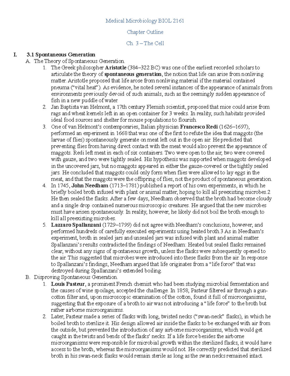 Ch. 3 - The Cell Chapter Outline - BIOS-242 - Chamberlain University ...
