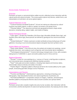 Quiz Prehistoric Art - Quiz: Prehistoric Art Instructions: Answer the ...