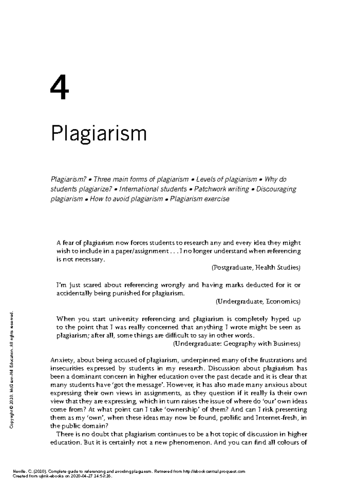 Complete Guide to Referencing and Avoiding Plagiar - 4 Plagiarism ...