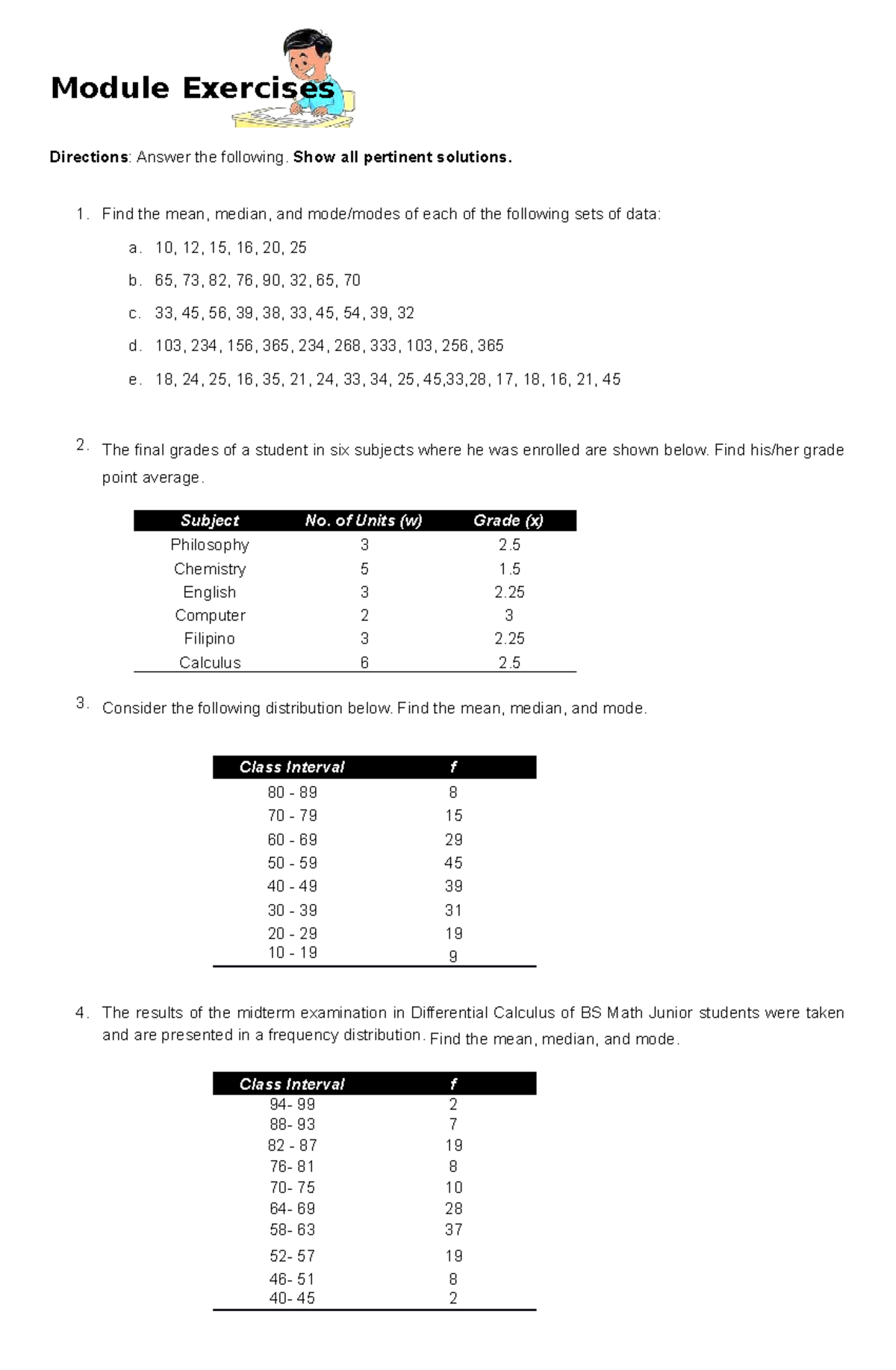 Module 4 Exercises F - assignment in math in the modern world - Module ...