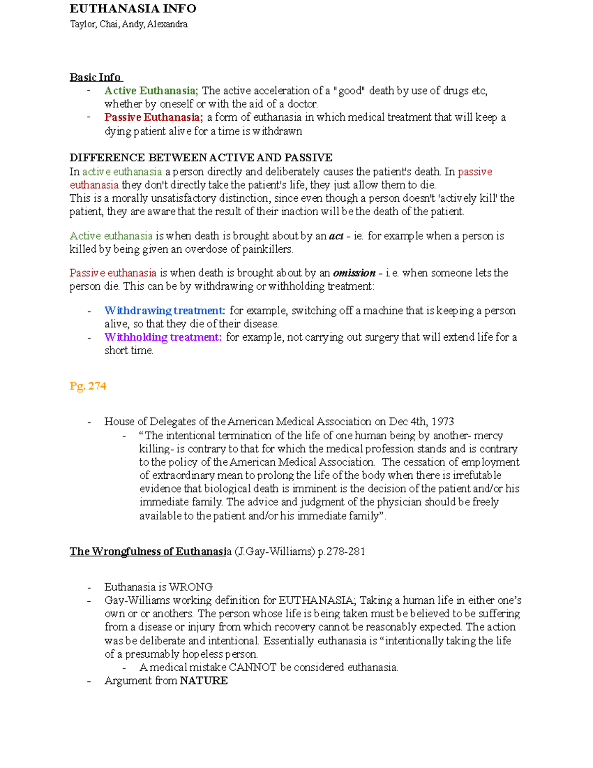 PHR-102-005 Euthanasia Project - PHR-102 - Bergen - Studocu