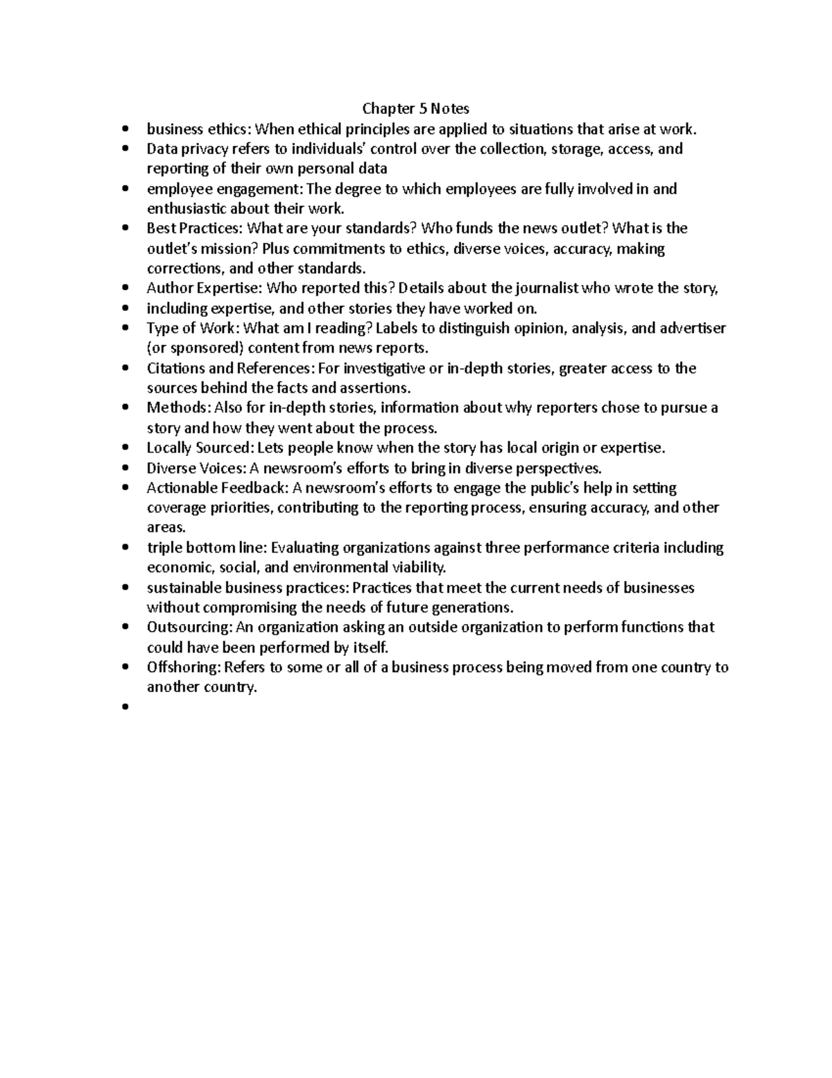 MGT 200 Chapter 5 Notes - Chapter 5 Notes business ethics: When ethical ...