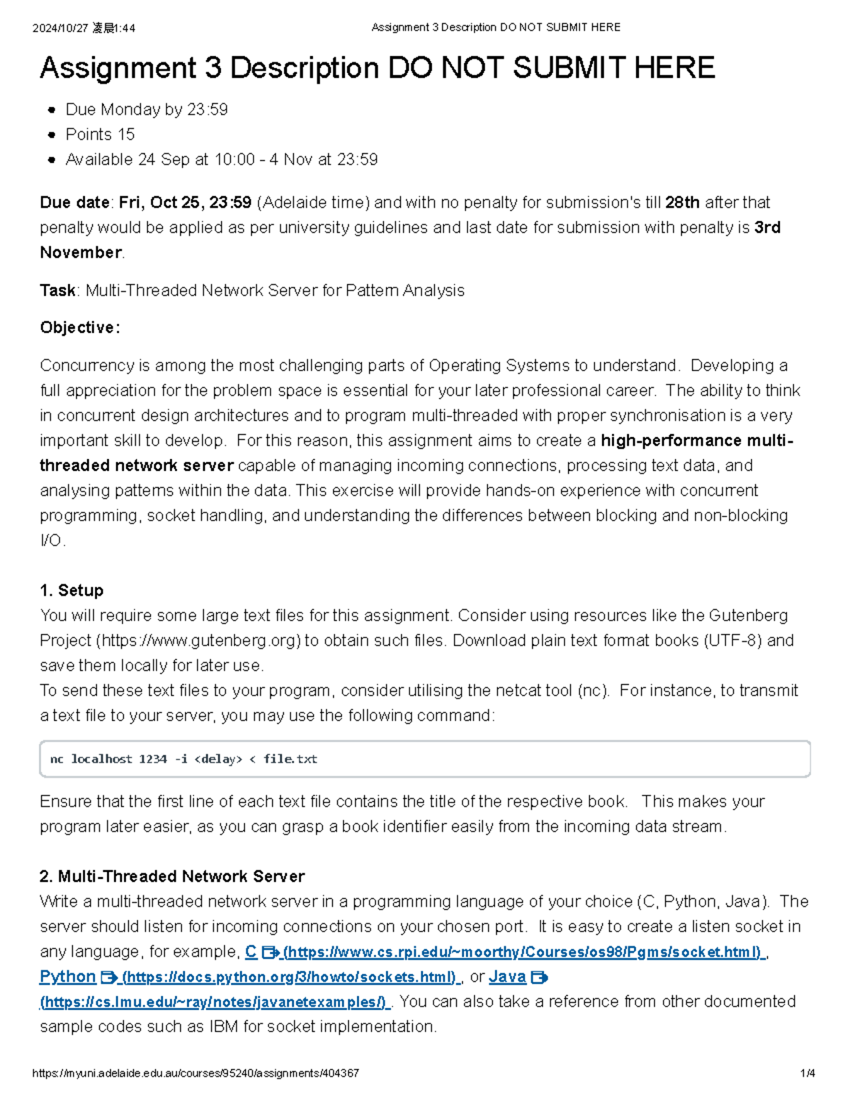 Assignment 3 Description - Assignment 3 Description DO NOT SUBMIT HERE ...