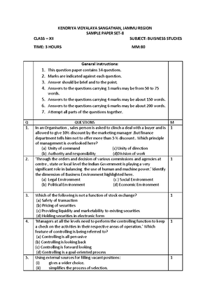 QP BST 9 - bst - KENDRIYA VIDYALAYA SANGATHAN, JAMMU REGION SAMPLE ...
