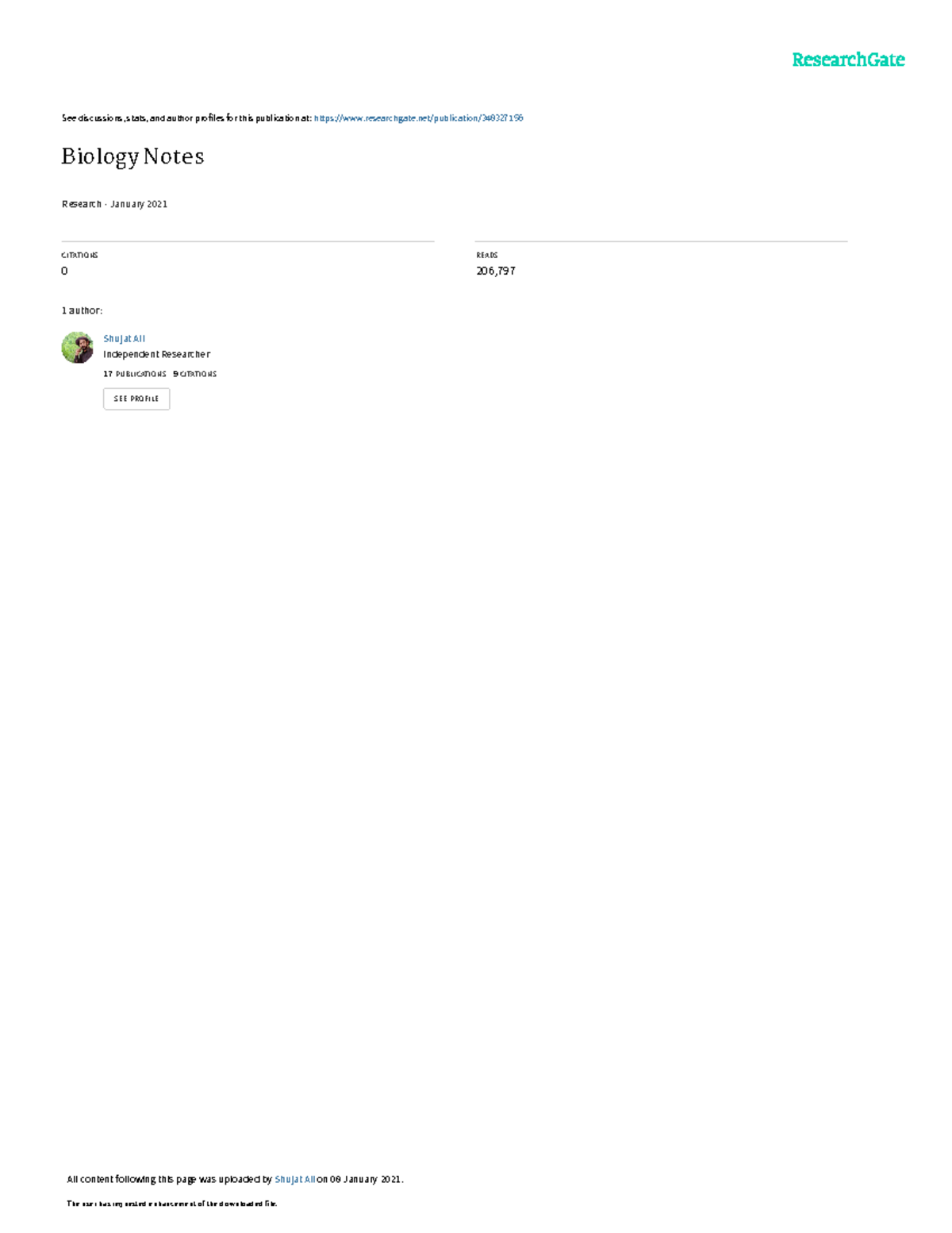 Biology - Bio notes - See discussions, stats, and author profiles for ...