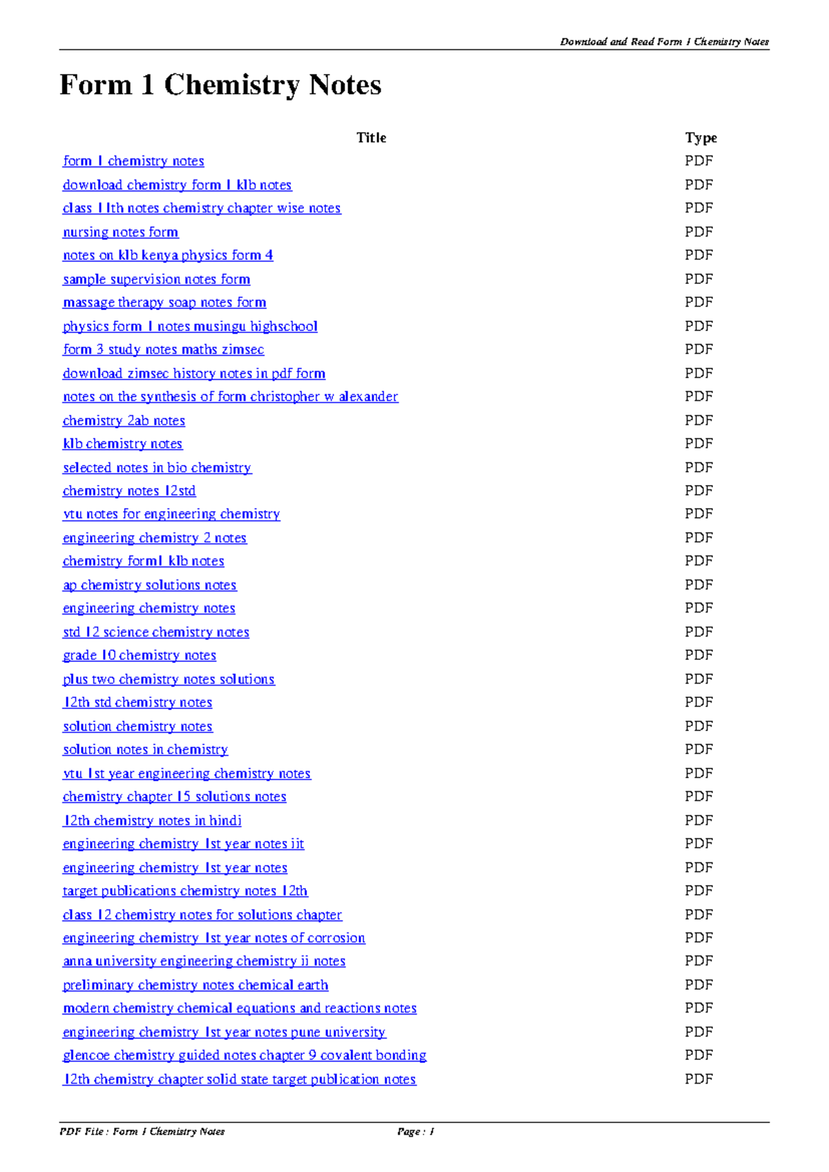 Chemistry form 1 notes - Summary industrial chemisty - Download and ...