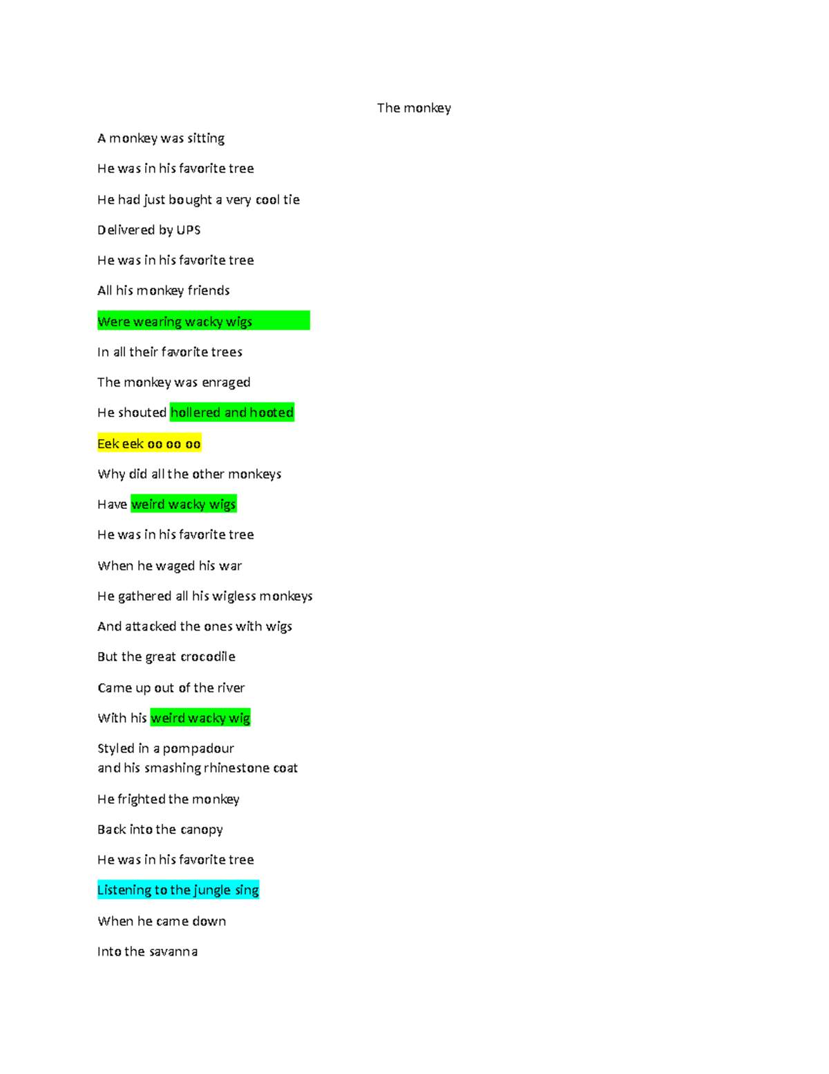 The monkey - Studocu