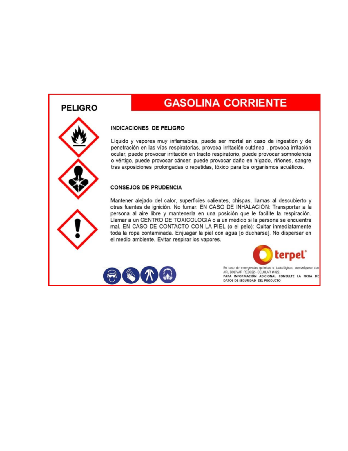3. FDS Gasolina Corriente Terpel - GB.F - Prevención de Eventos en SSAC ...