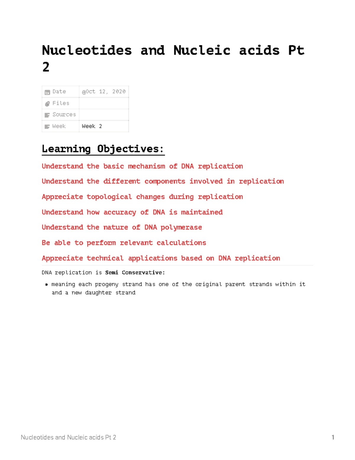 Nucleotides and Nucleic acids Pt 2 - Nucleotides and Nucleic acids Pt 2 ...