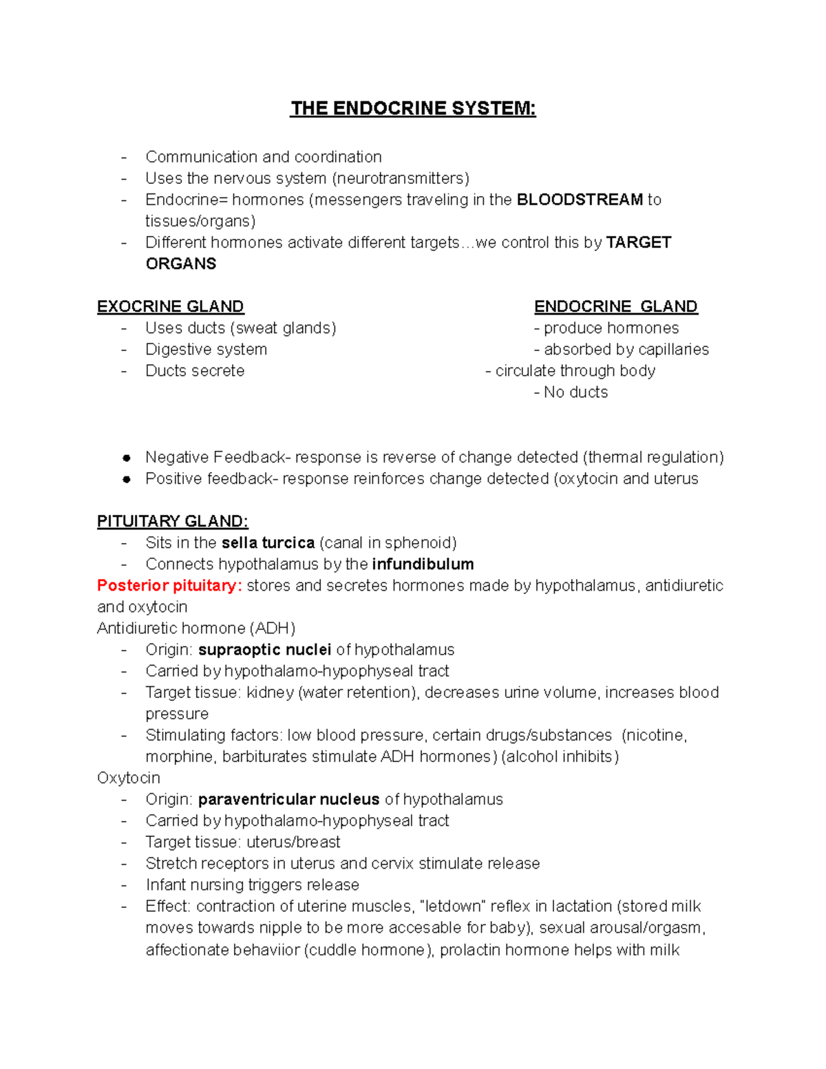 Anatomy review - THE ENDOCRINE SYSTEM: Communication and coordination ...