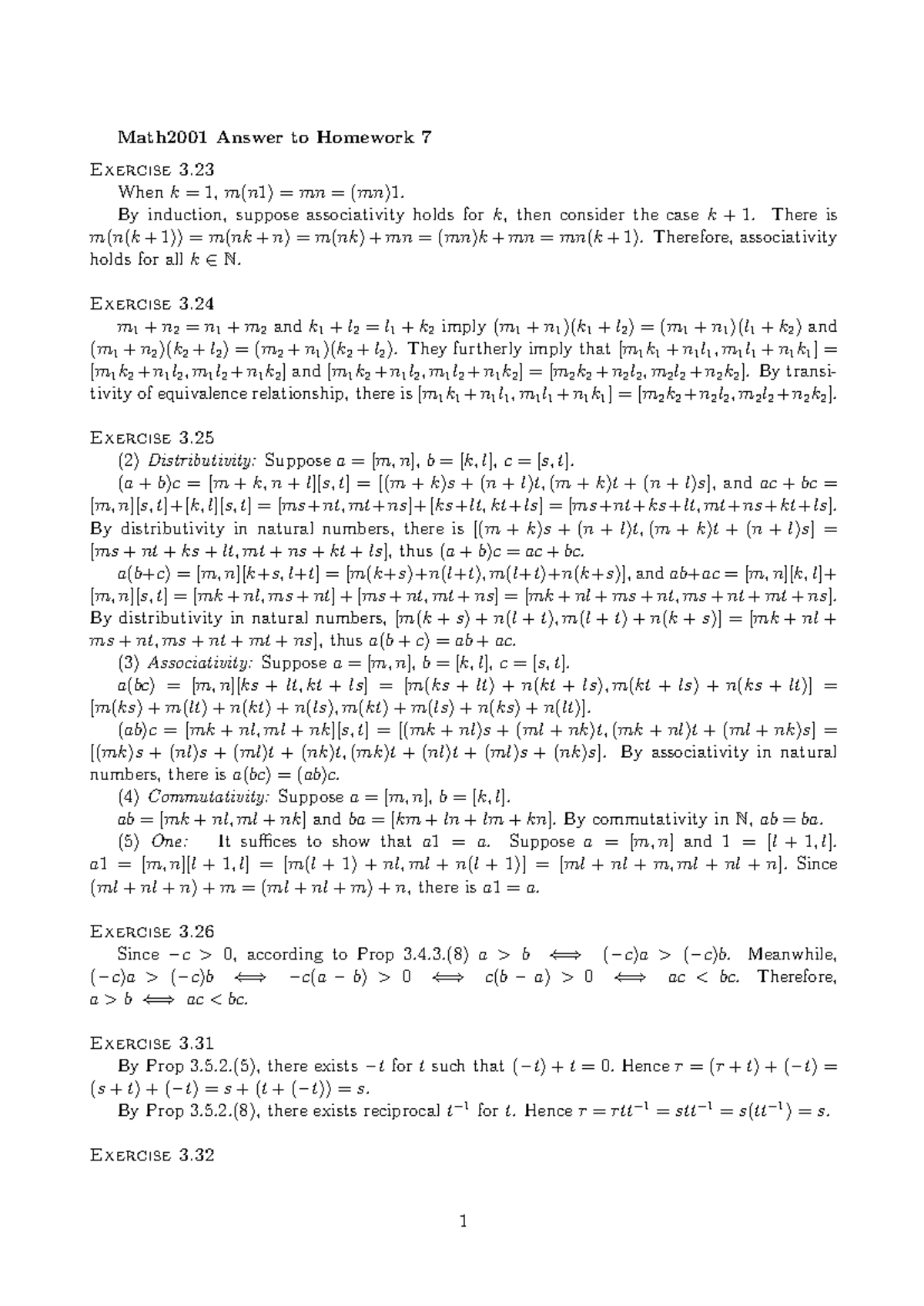 Homework 7 answer - Math2001 Answer to Homework 7 Exercise 3. When k ...