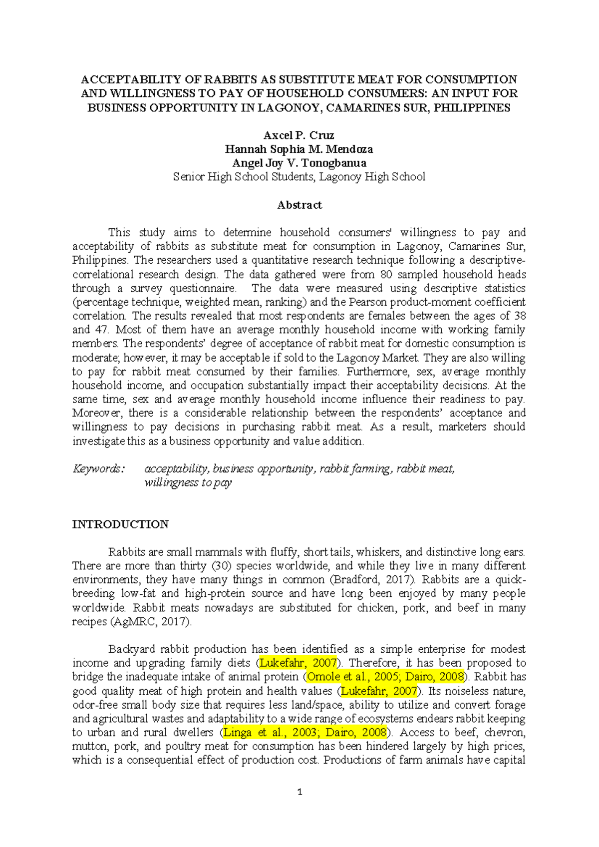 Rabbit Manuscript-1 30 23-1 - ACCEPTABILITY OF RABBITS AS SUBSTITUTE ...