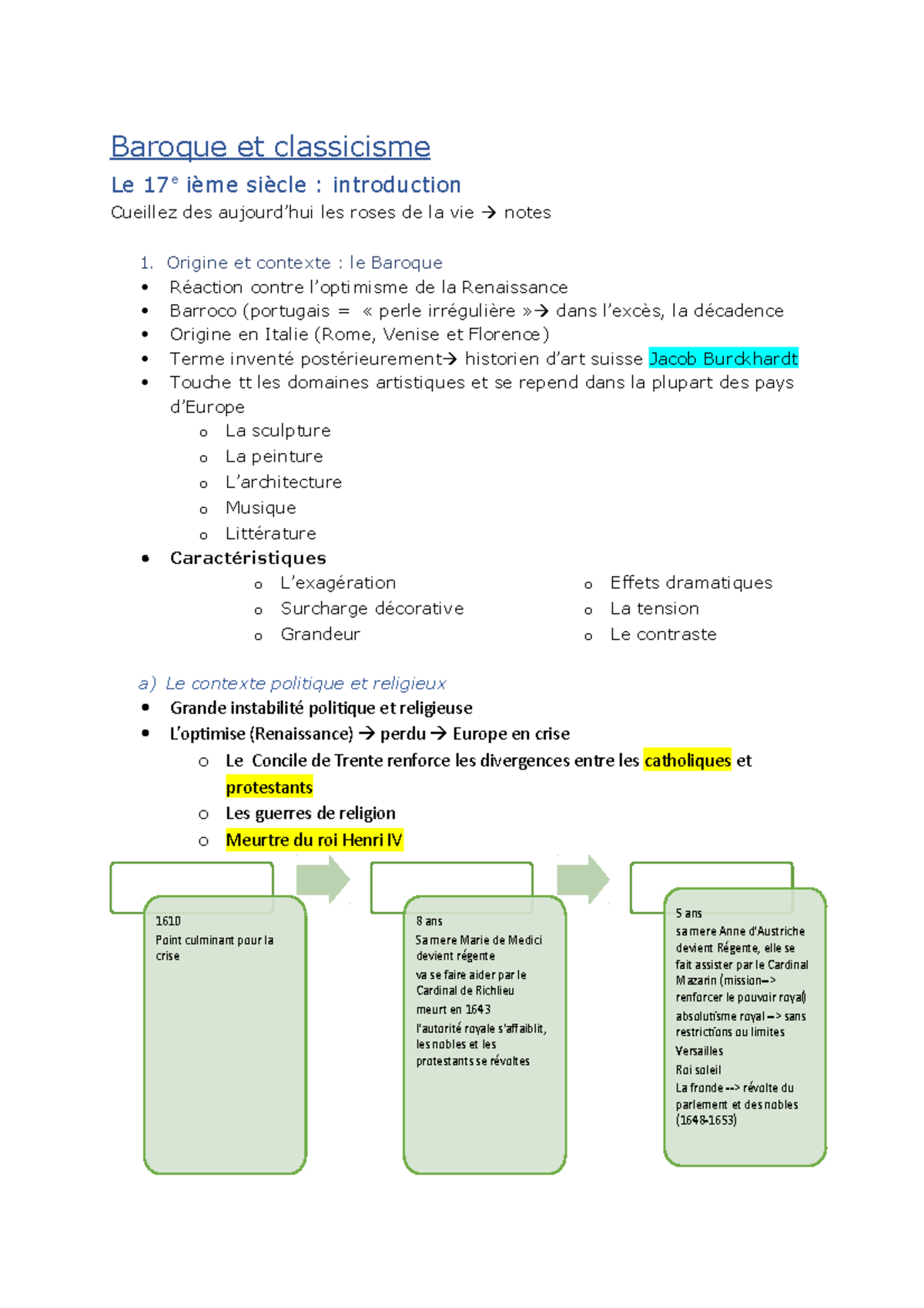 Baroque, Classicisme et les Lumieres - Baroque et classicisme Le 17e ième siècle : introduction ...