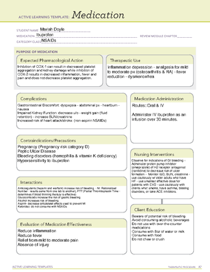 Acetaminophen (Tylenol) ATI - ACTIVE LEARNING TEMPLATES THERAPEUTIC ...