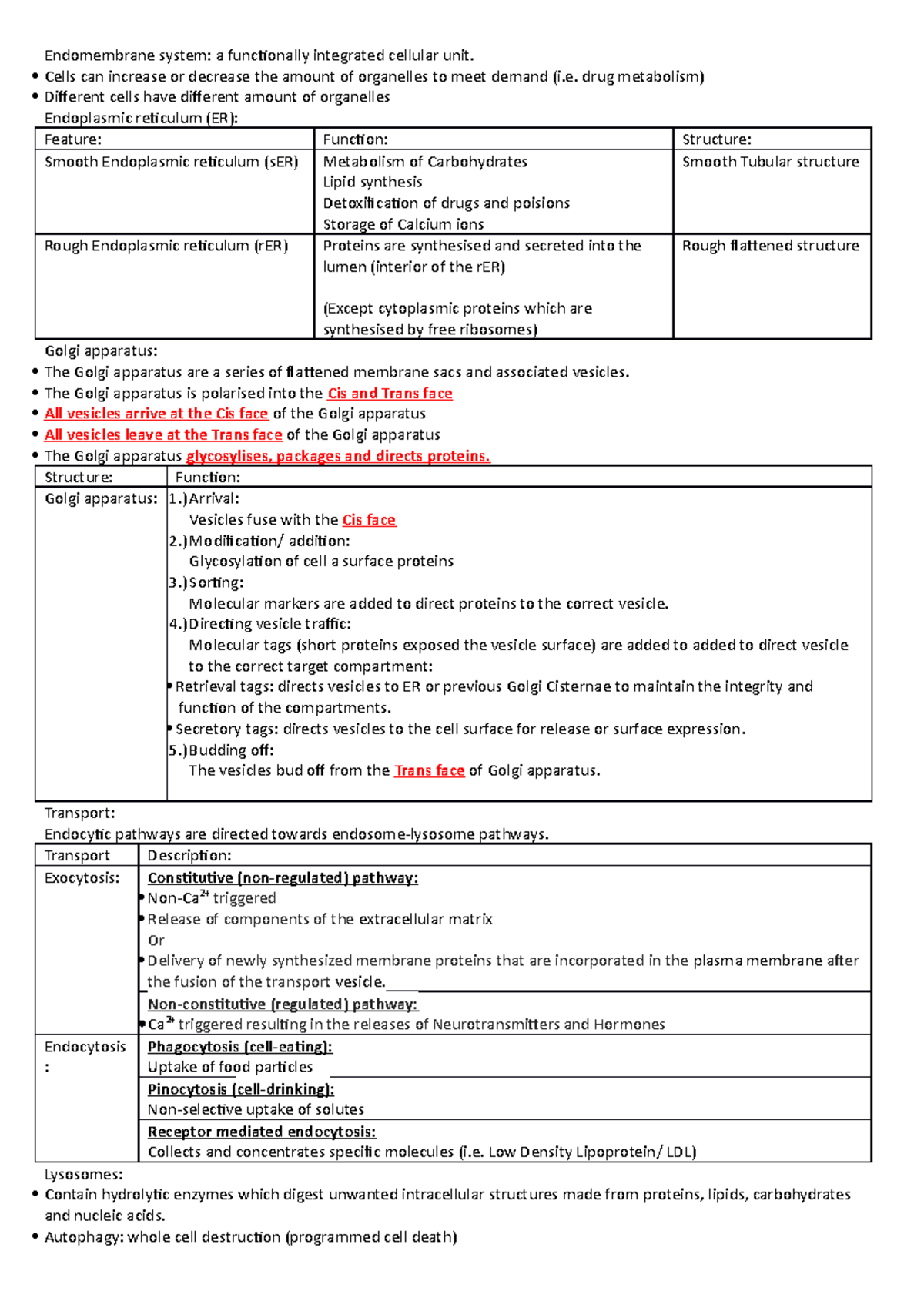 CELS 191 - Lecture 7 (How does a cell move material between ...