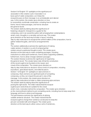 Composition I Chapter 1-3 - English 101, also known as freshman ...