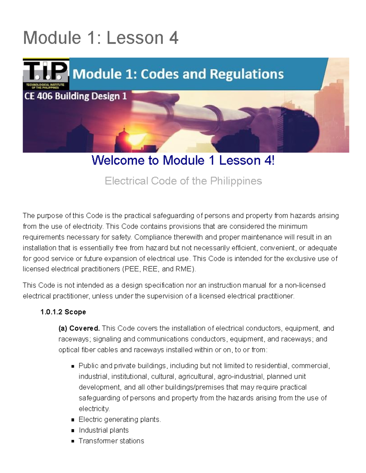 Module 1 Lesson 4 CE 104 - Building Systems Design-converted - Module 1 ...