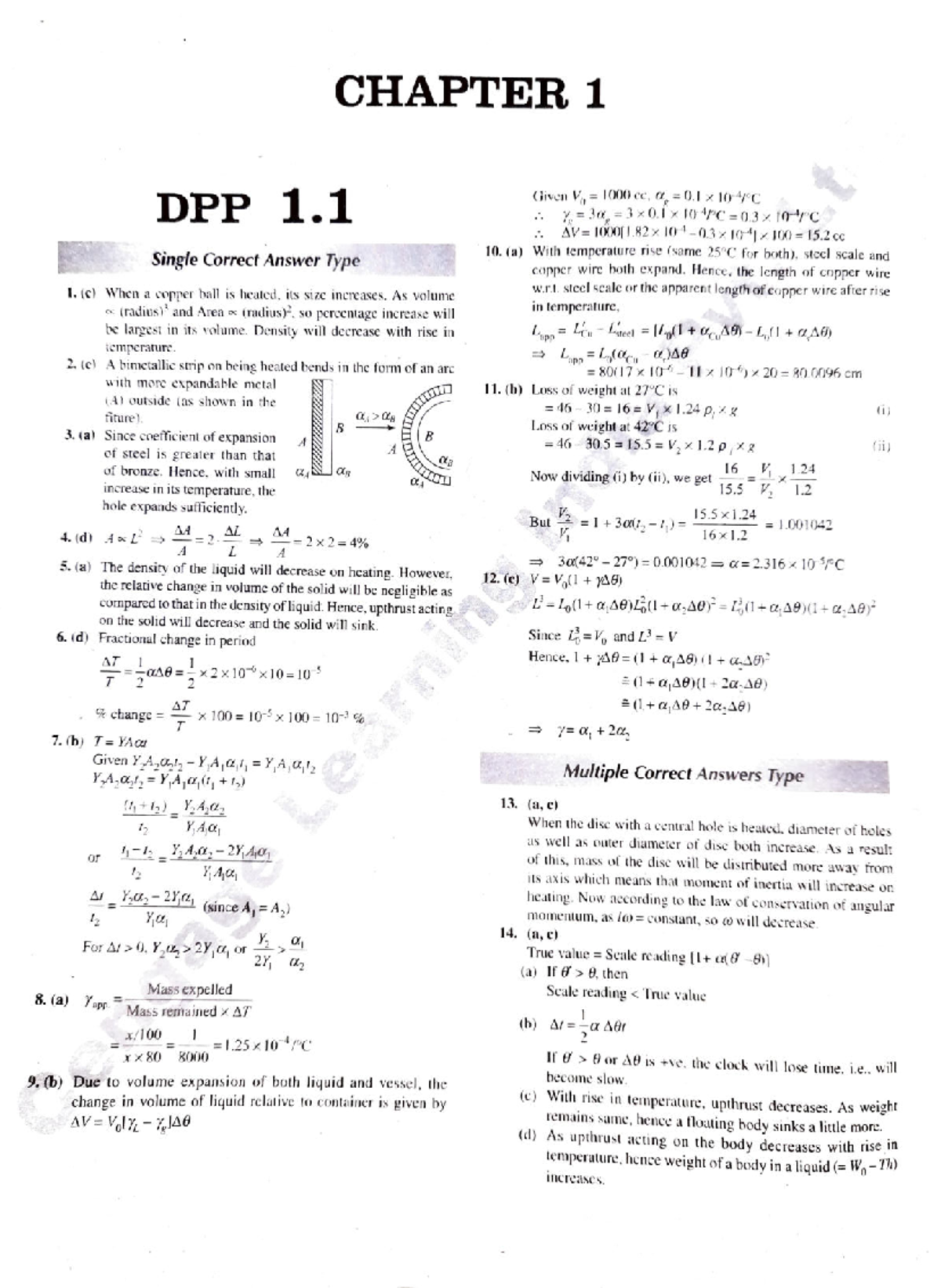 Cengage Waves & Thermodynamics DPP Solution - CHAPTER 1 DPP 1 Given ...