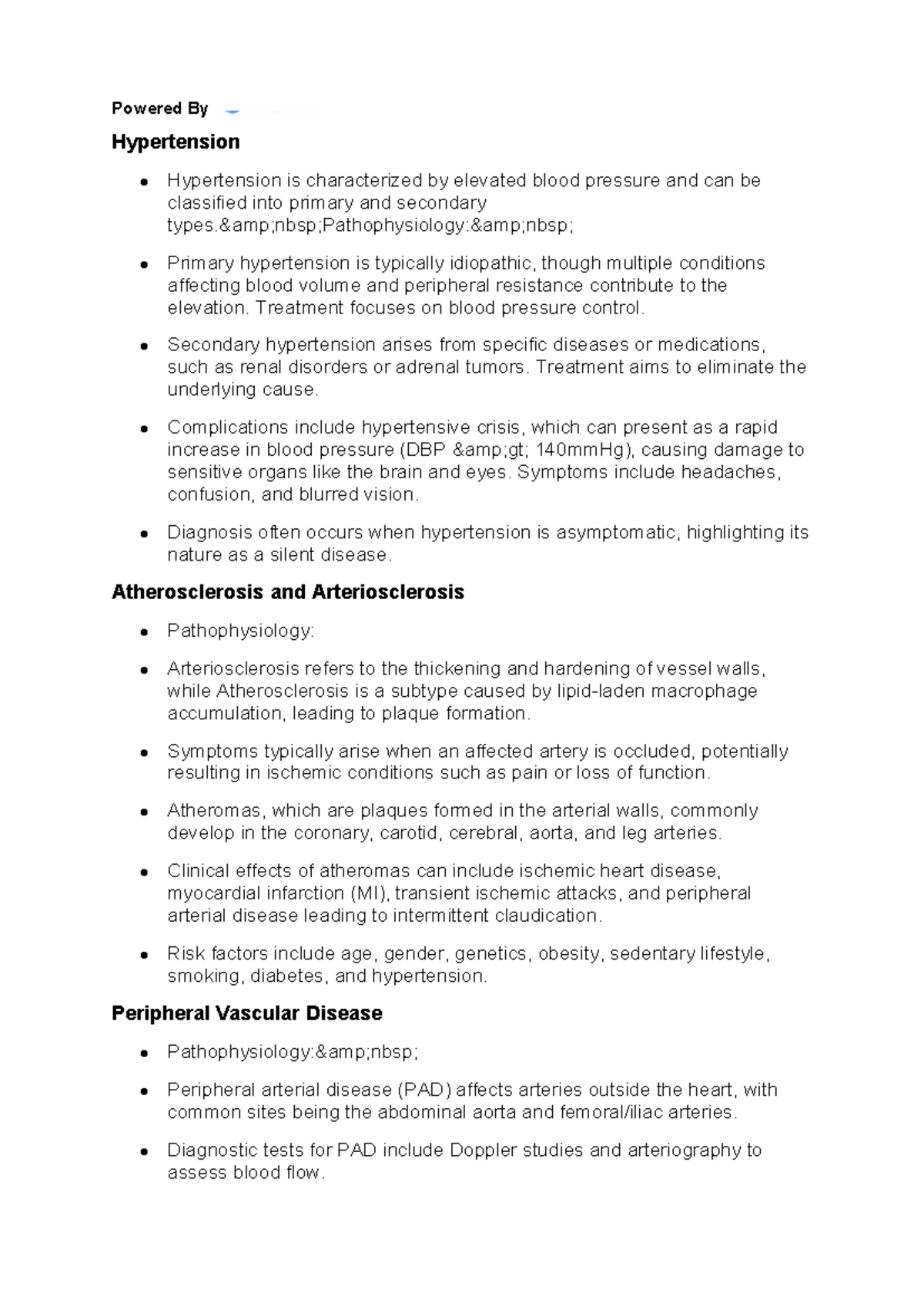 Smart-notes - Notes for test 2 - Powered By Hypertension Hypertension ...