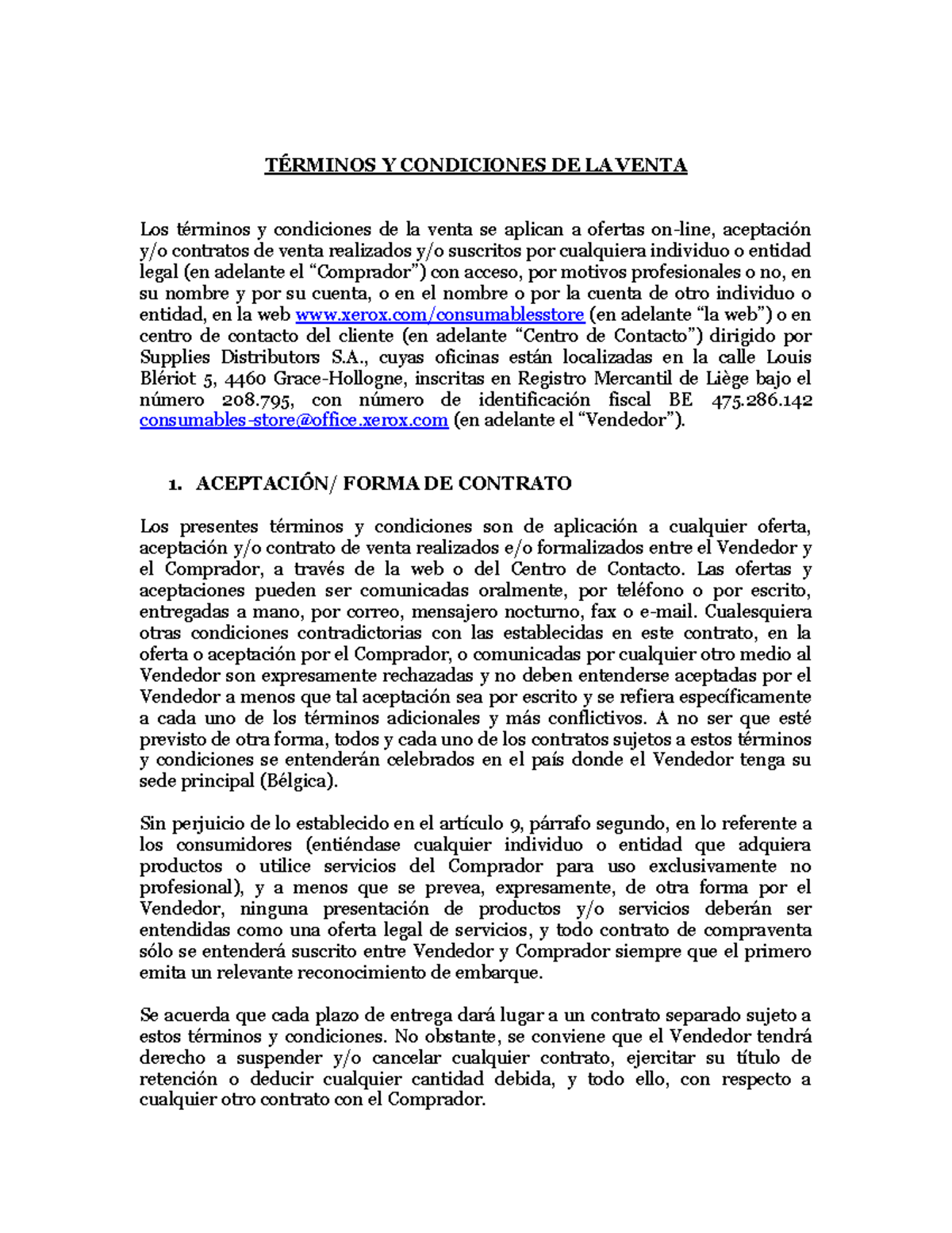 Opbtc-01 - Los términos y condiciones de la venta se aplican a ofertas on-line, aceptación - Studocu