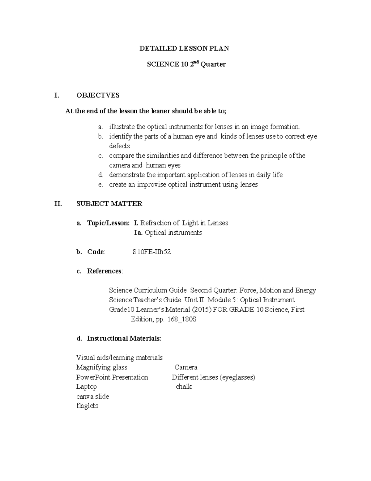 Final DLP-maan - Daily lesson plan for BSED Science major students ...