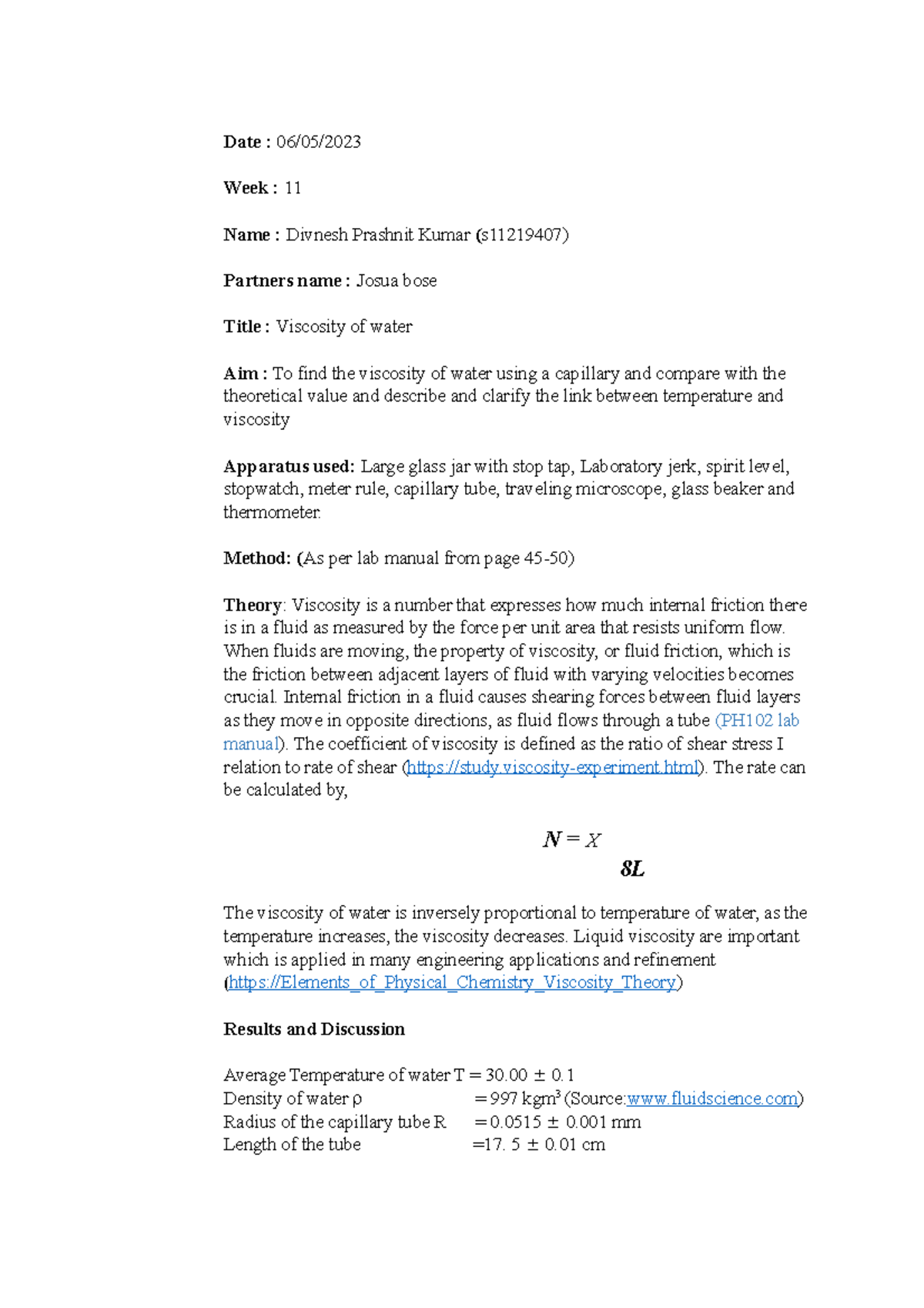 Lab 4 - lab report - Date : 06/05/ Week : 11 Name : Divnesh Prashnit ...