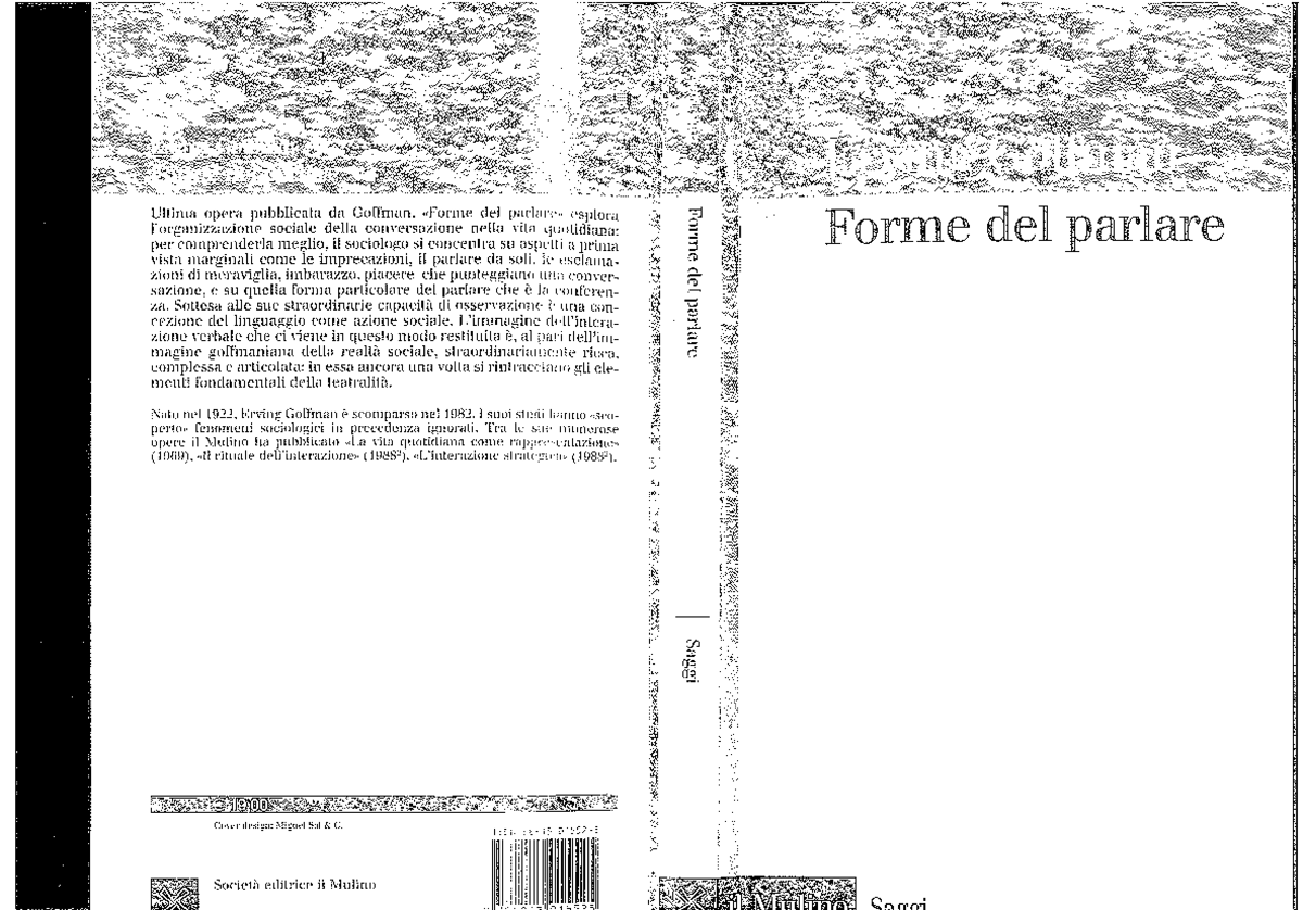 Goffman Footing - Linguistica Generale - Studocu