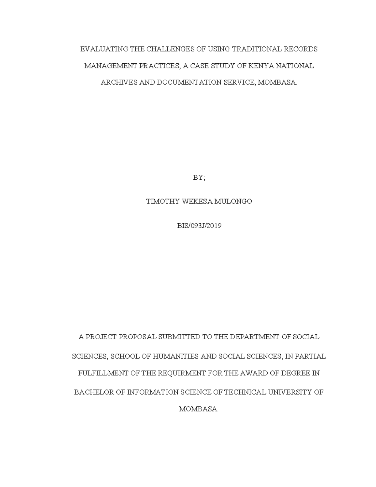 Project Tim - best - EVALUATING THE CHALLENGES OF USING TRADITIONAL ...