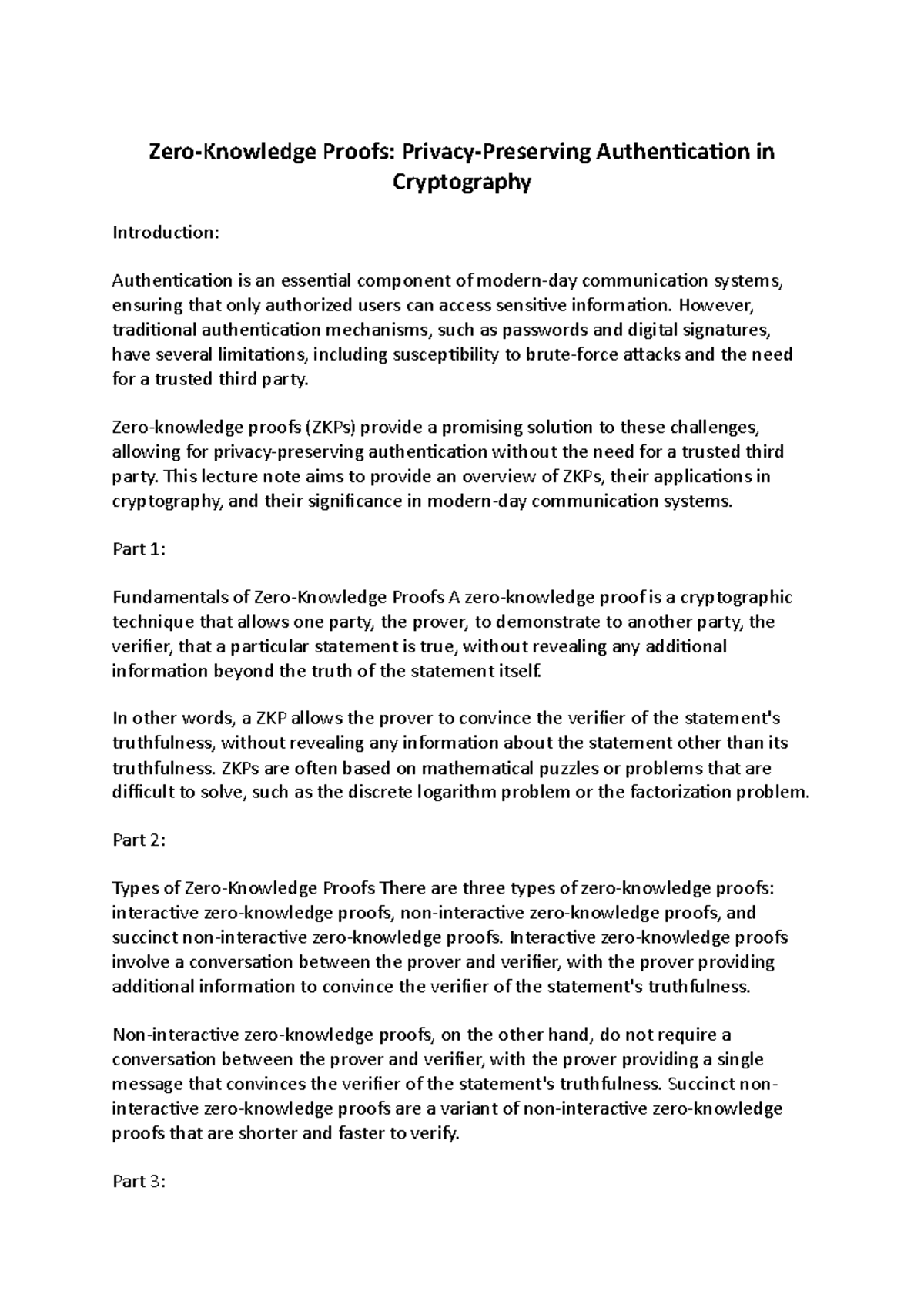 Zero Knowledge Proofs Privacy Preserving Authentication In Cryptography Zero Knowledge Proofs