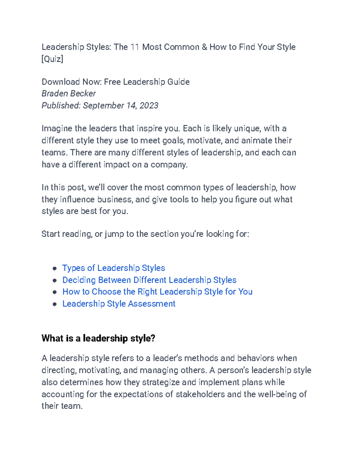 Leadership notes - Leadership Styles: The 11 Most Common & How to Find ...