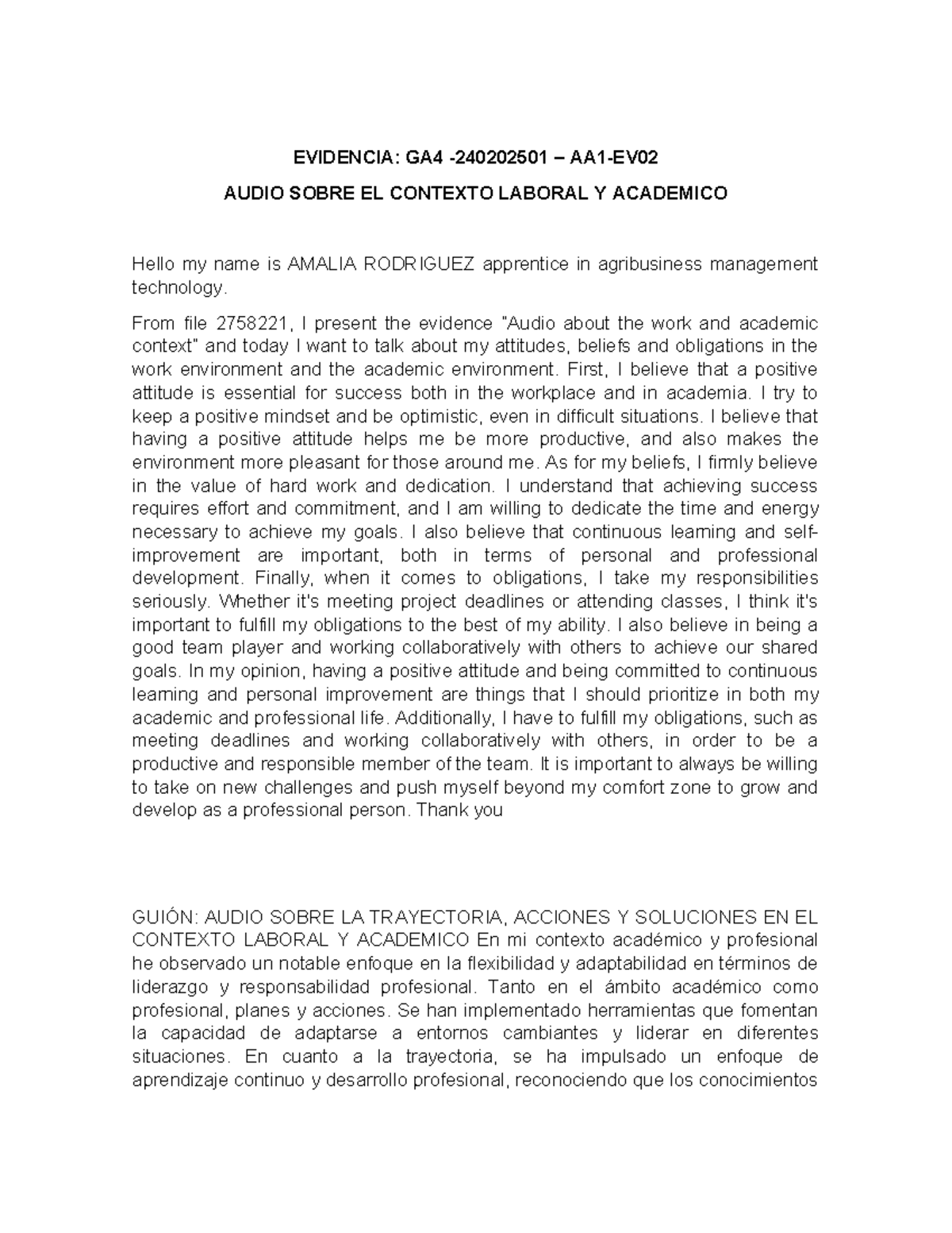 Audio GA4 - EVIDENCIA: GA4 -240202501 – AA1-EV AUDIO SOBRE EL CONTEXTO LABORAL Y ACADEMICO Hello ...