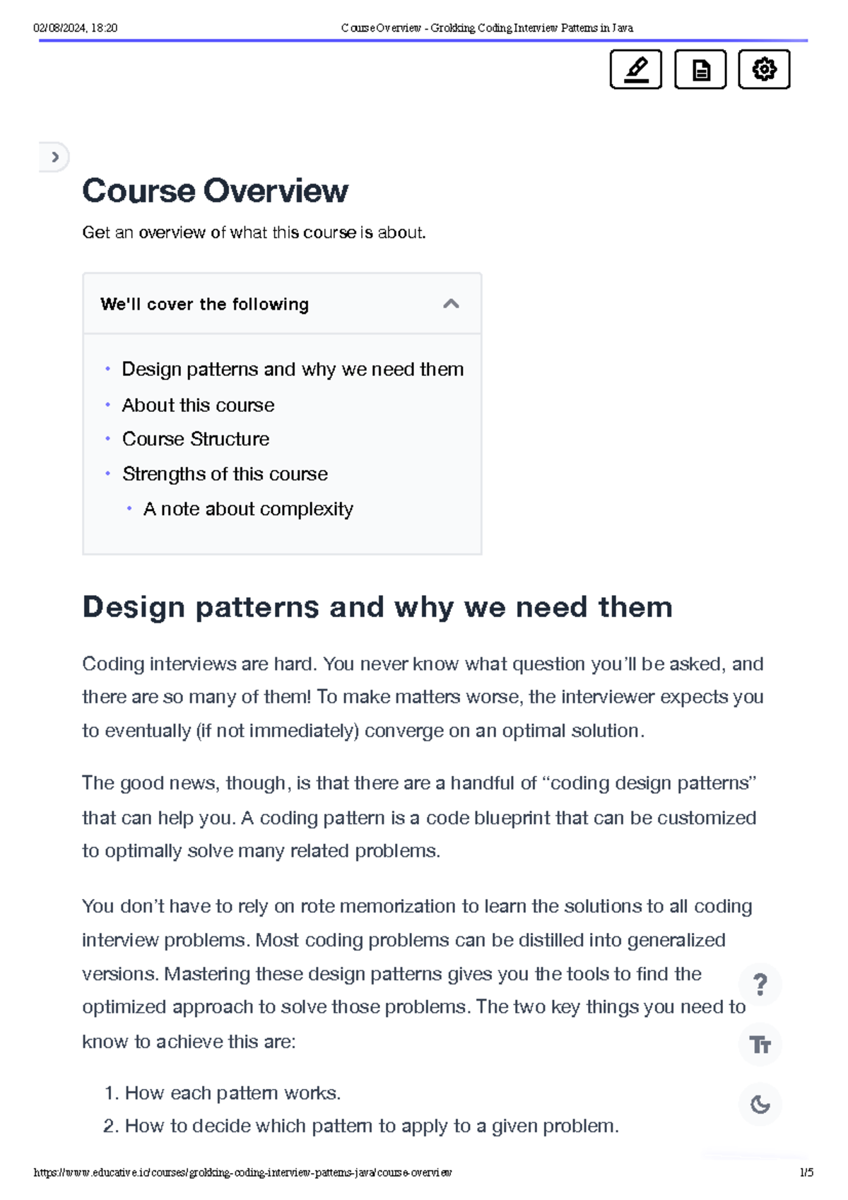 Course Overview - Grokking Coding Interview Patterns in Java - Course Overview Get an overview ...