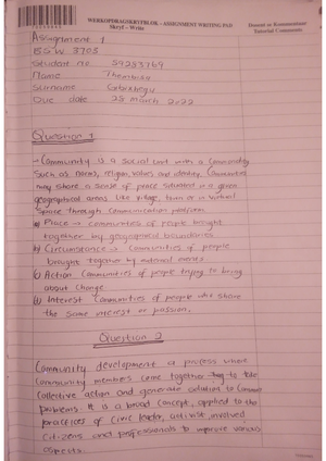 BSW 3705 CASE WORK Process Report Number 4 - 1 CASE WORK PROCESS RE ...