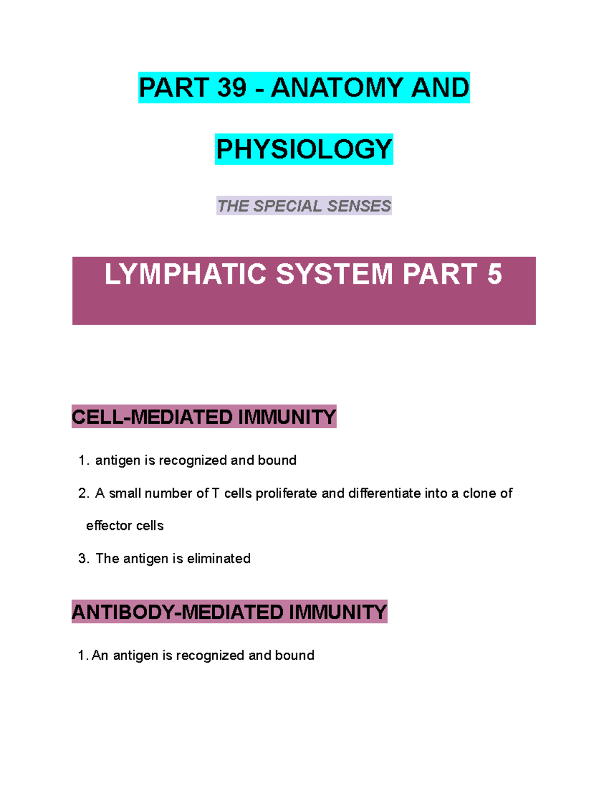PART 39 - Anatomy AND Physiology - PART 39 - ANATOMY AND PHYSIOLOGY THE ...
