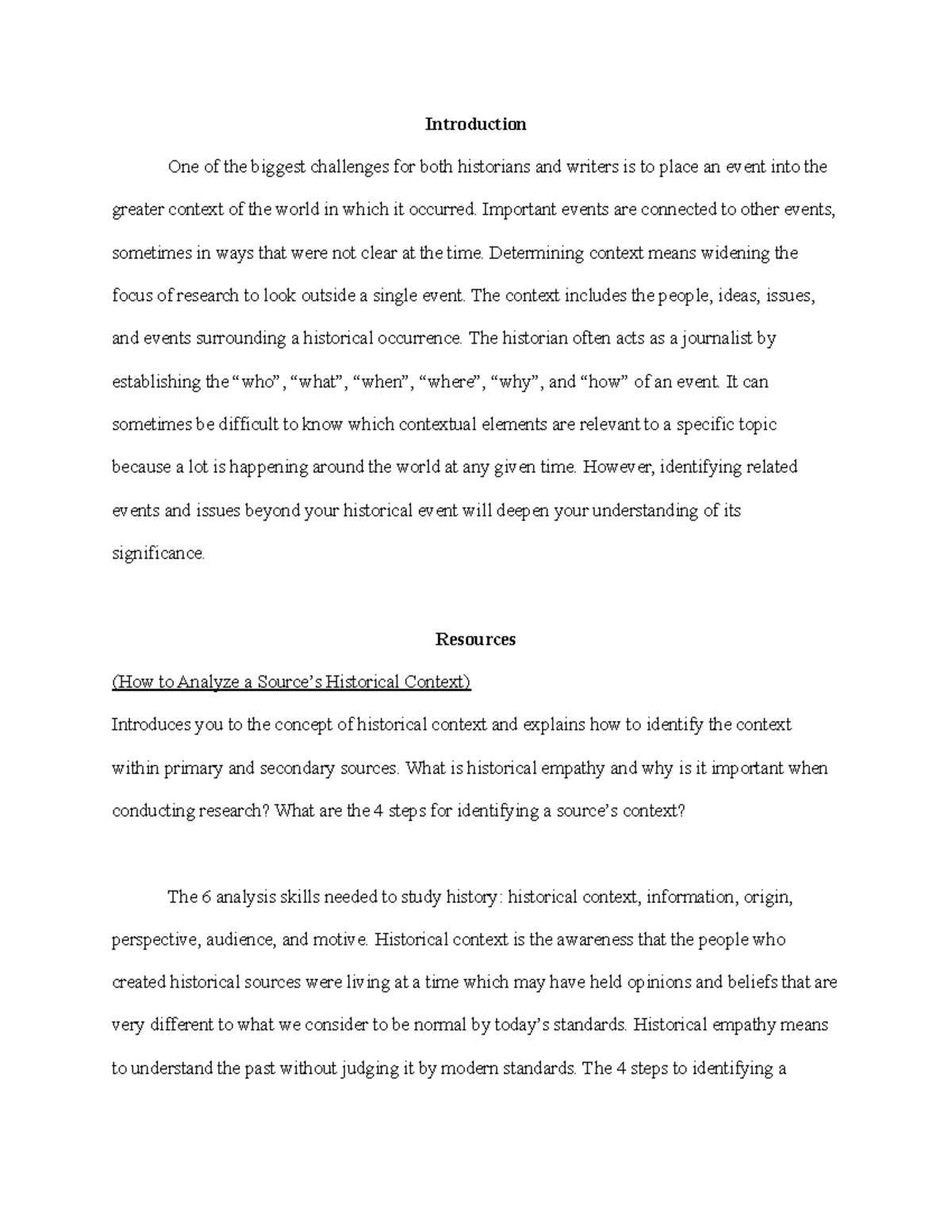 HIS 100 - Module 3 Notes - JG - Introduction One of the biggest ...