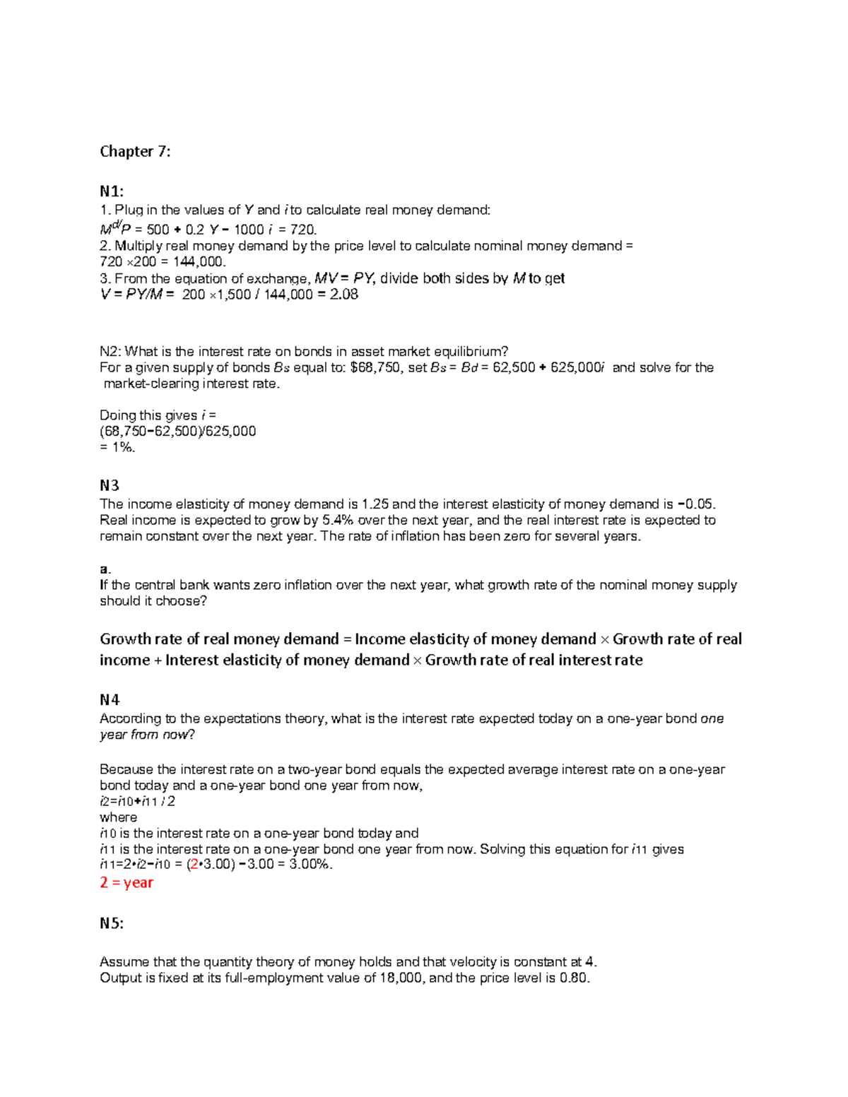 Econ test 2 notes (mostly chp 10 notes) - Chapter 7: N1: Plug in the ...