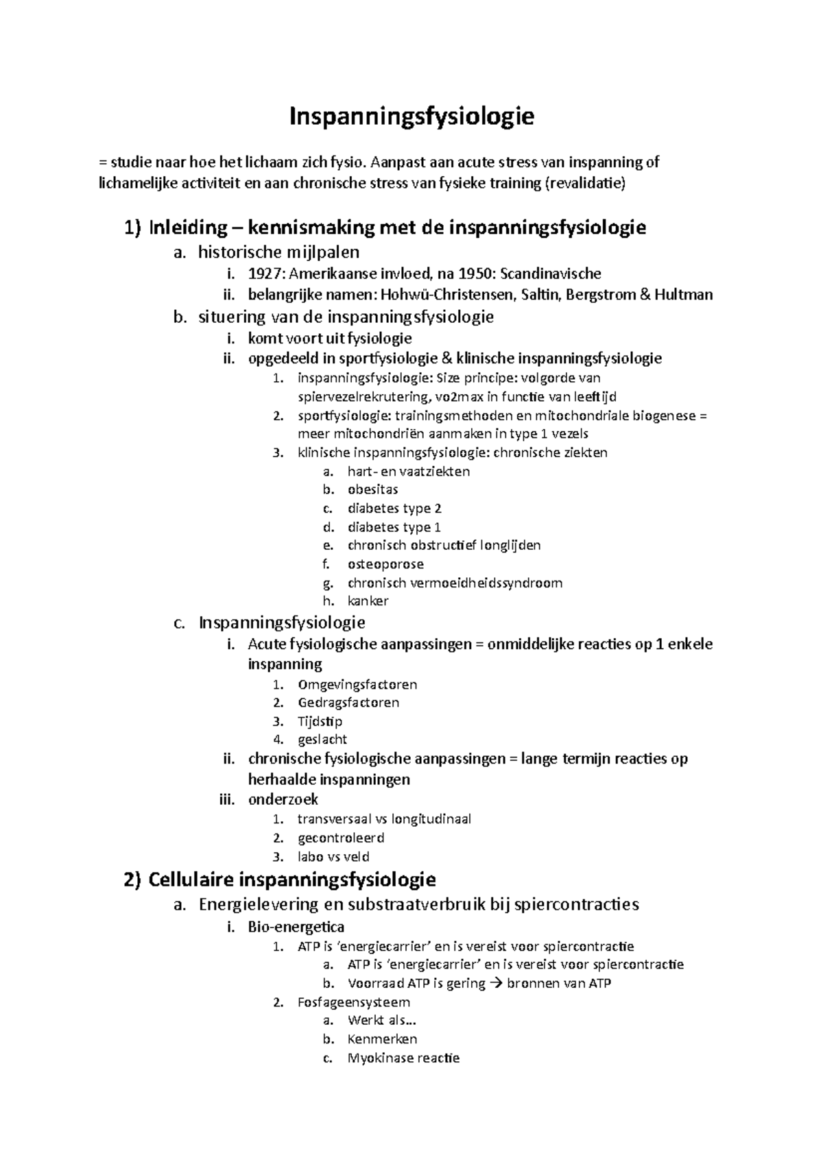 Inspanningsfysiologie - Aanpast aan acute stress van inspanning of ...