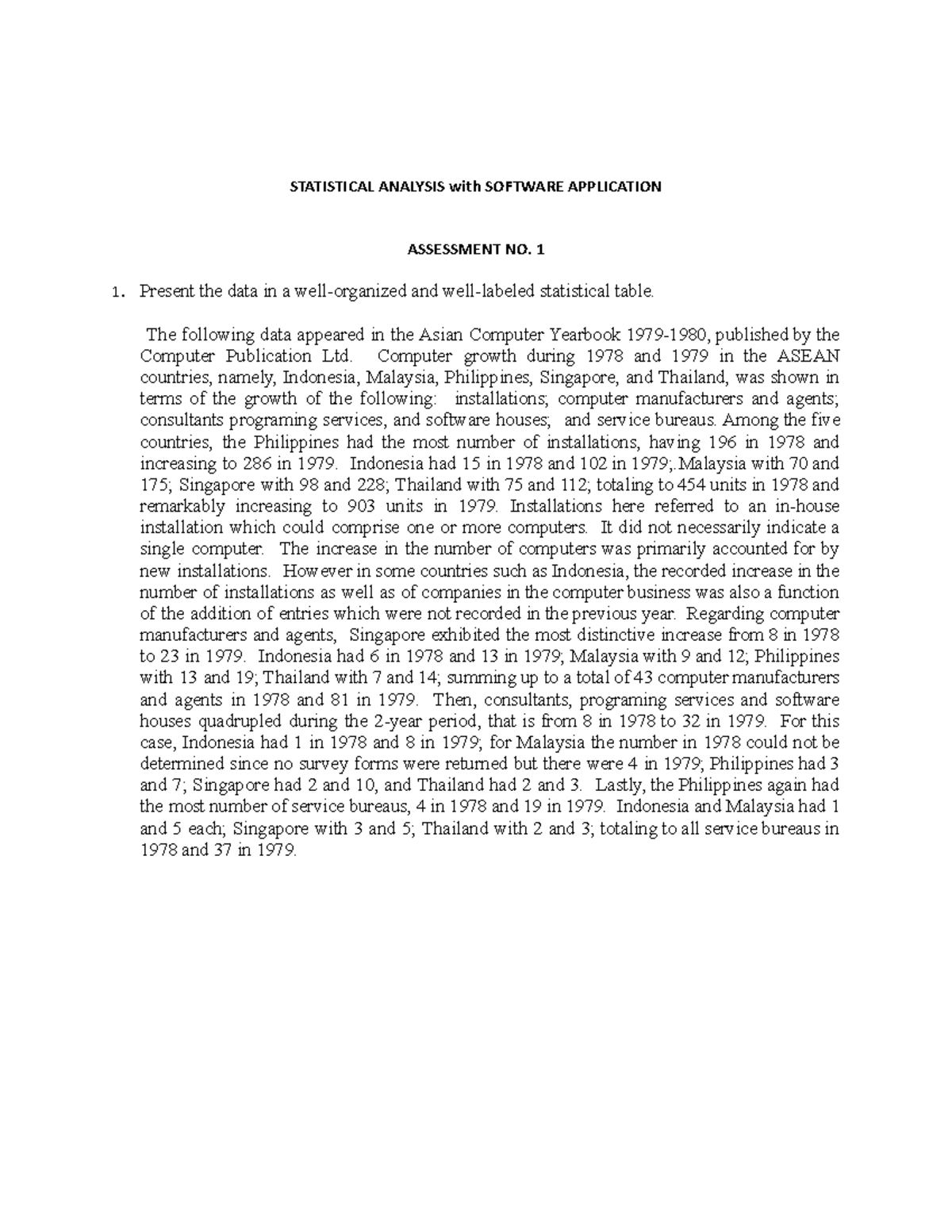 Stats - Statistics and probability - STATISTICAL ANALYSIS with SOFTWARE ...