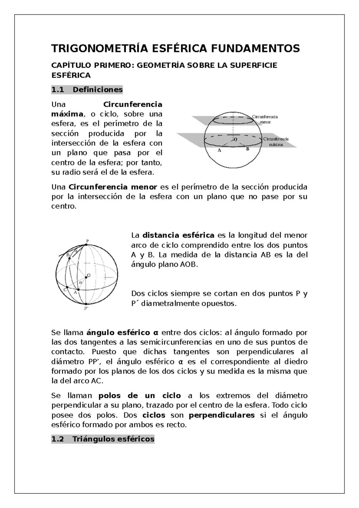 Trigonometría Esférica Fundamentos - TRIGONOMETRÍA ESFÉRICA FUNDAMENTOS ...