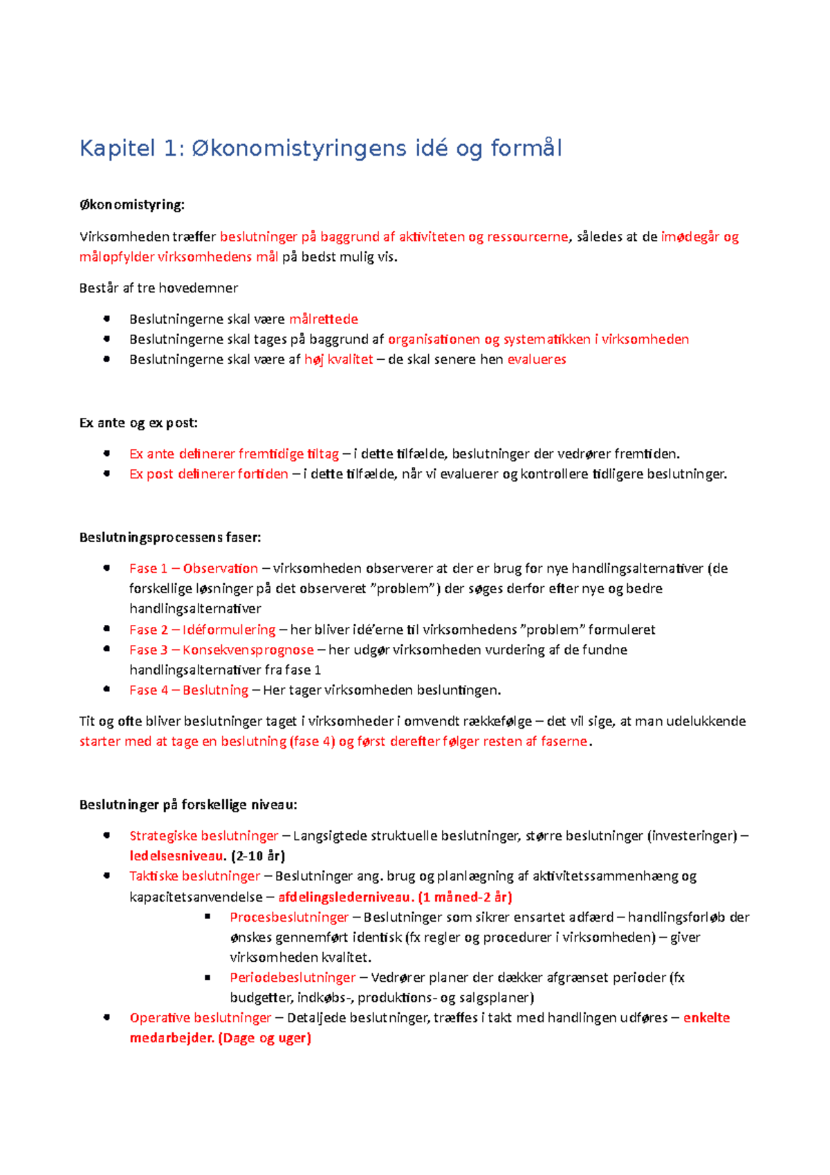 Kapitler - Økonomistyring - Kapitel 1: Økonomistyringens idé og formål ...