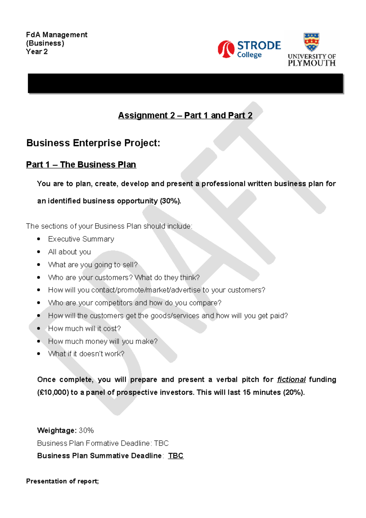 Fd A Management - STRO2028 Assignment Brief 2 - 2021-22 - FdA ...