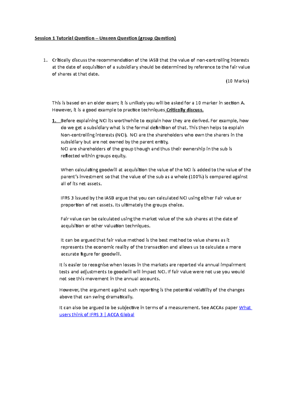 3.2 Session 1 Tutorial Question - Essay Question Unseen Answer ...