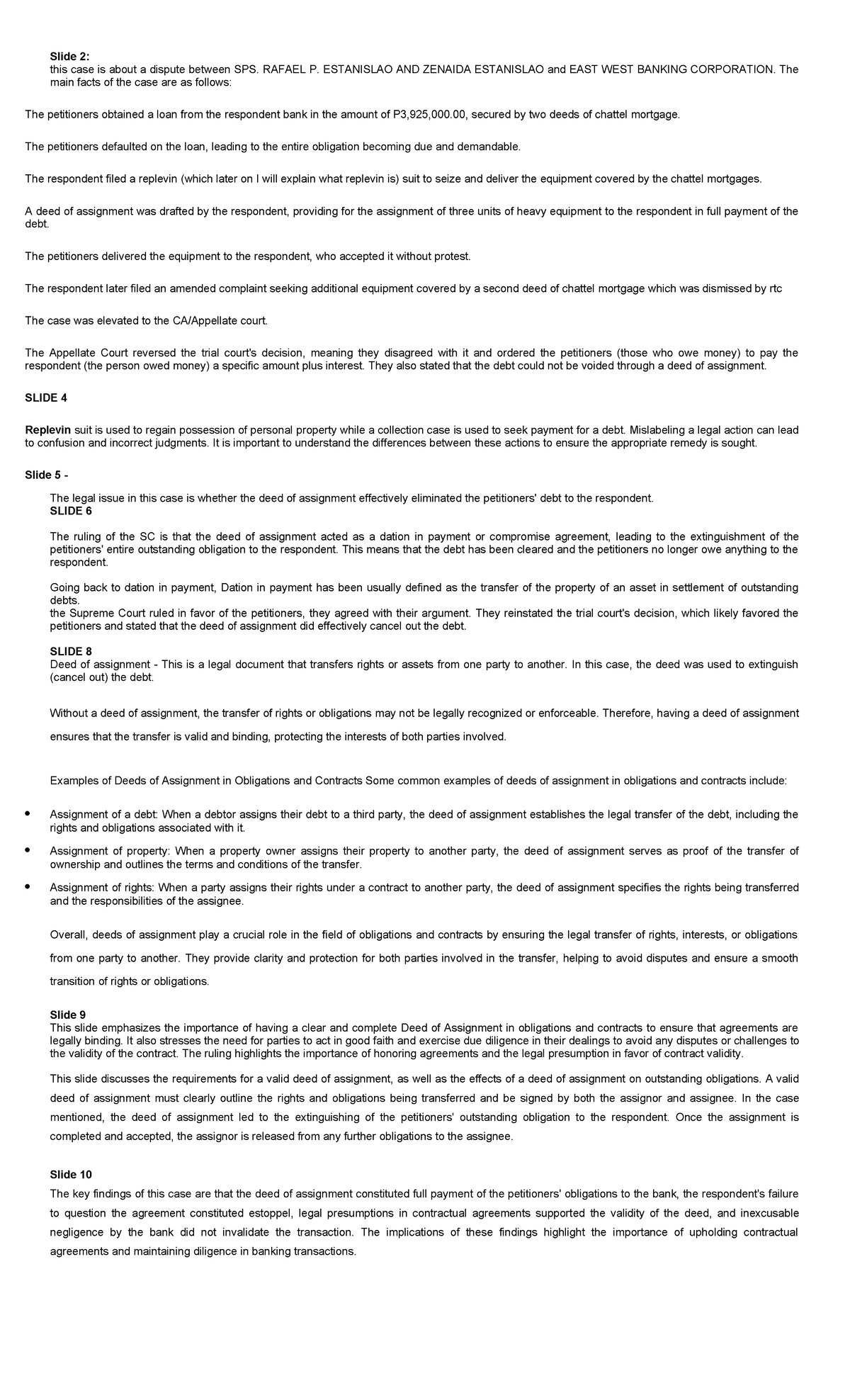 Script Obligation-and-COntract Cases - Slide 2: this case is about a ...