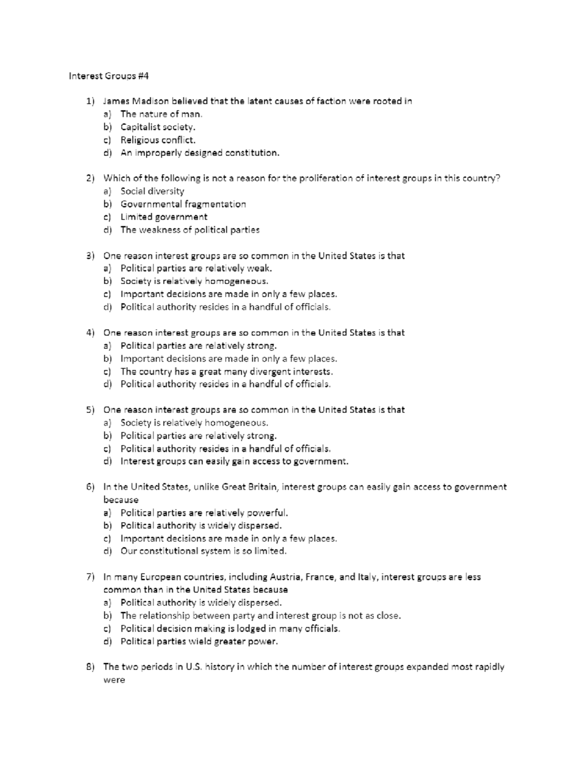 Interest Groups #4 - (LAWS4284) - Studocu