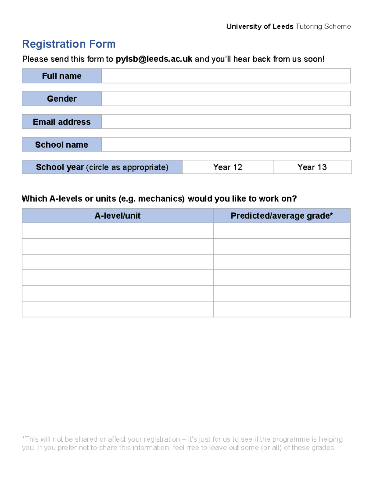 Registration-Form - University of Leeds Tutoring Scheme Registration ...