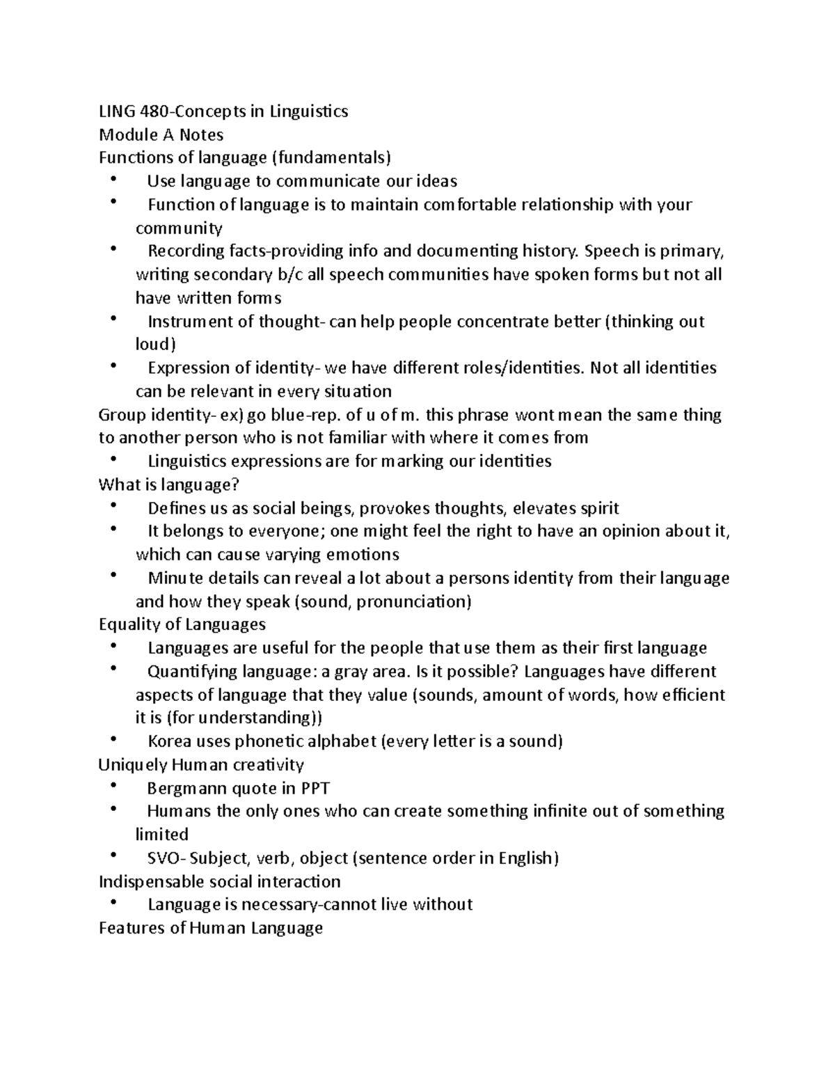 LING 480 Module A Functions of Language - LING 480-Concepts in ...