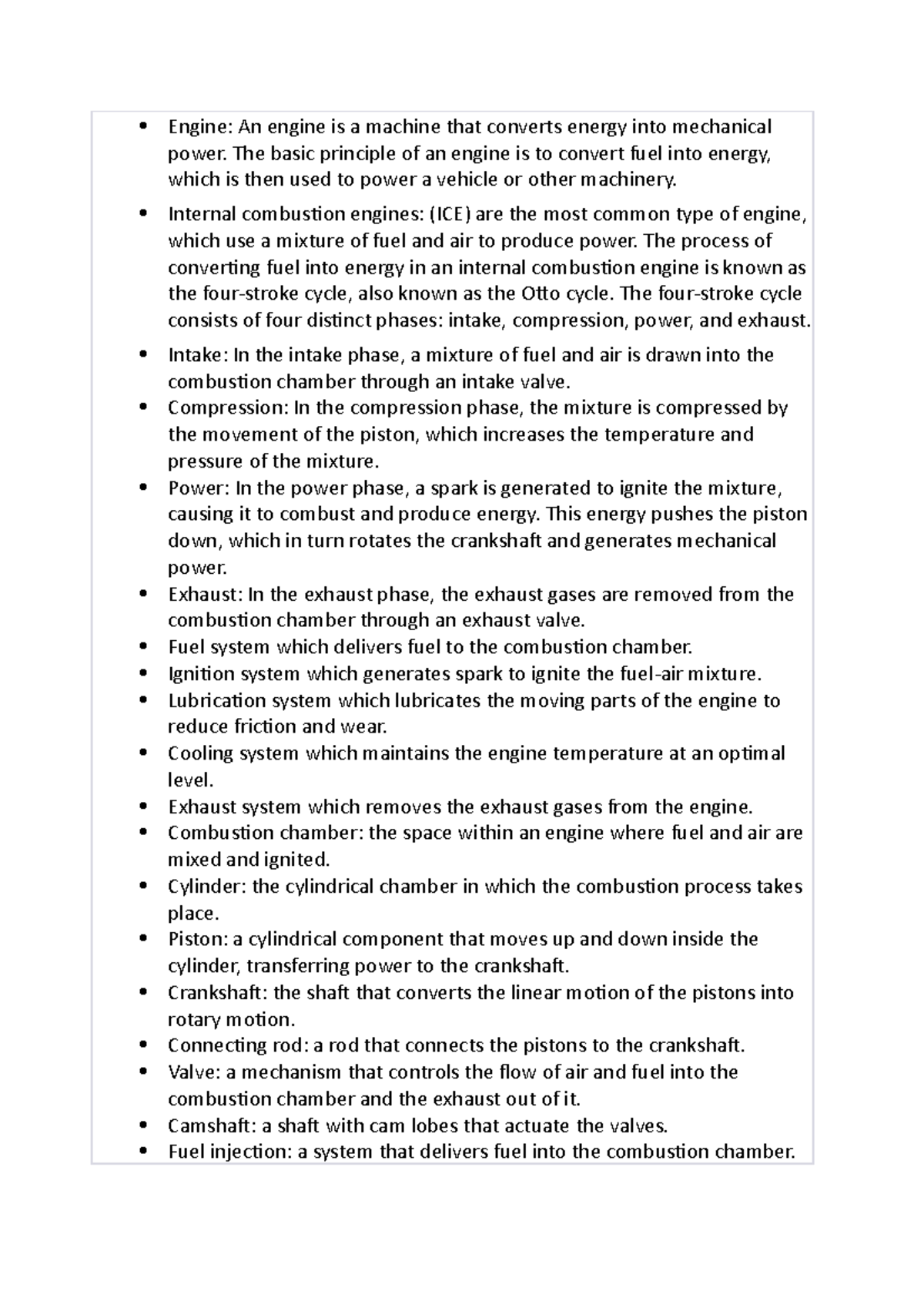 MD-2 Assignment - MD-II - Engine: An engine is a machine that converts ...